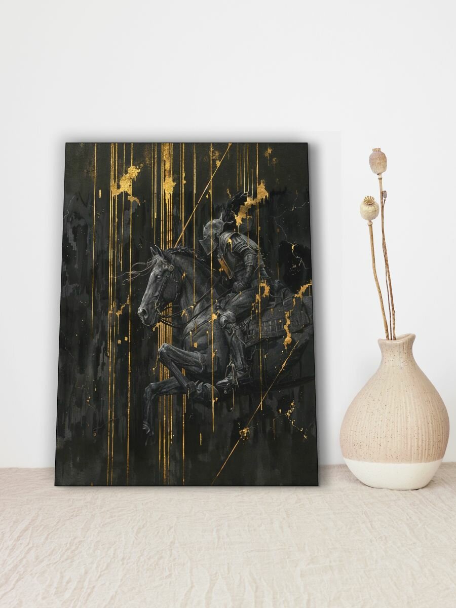 Картина Всадник 2 конь серый 30х40 1 шт