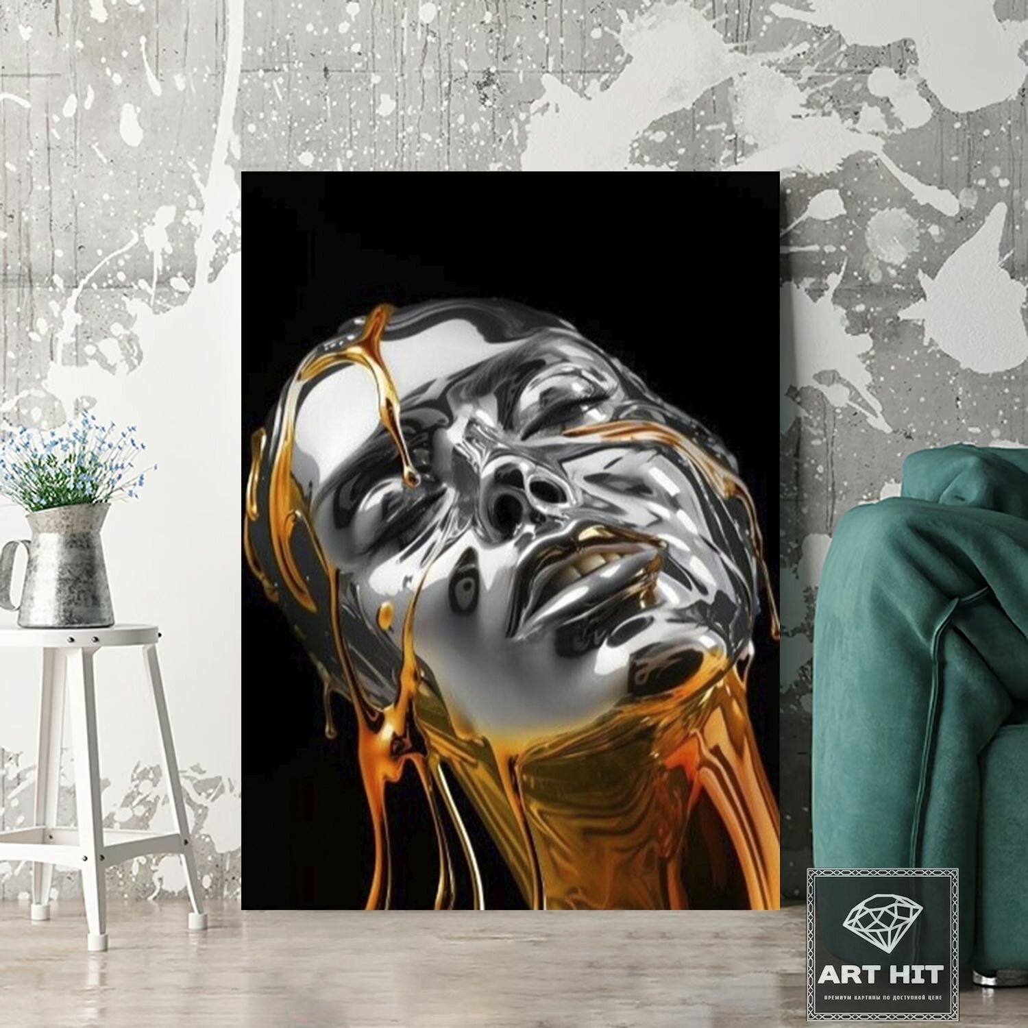 Картина Лица серебряных людей, 40х60 см.