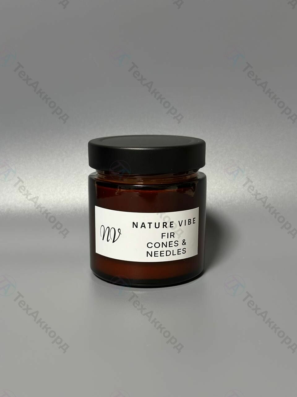 Свеча в стакане с ароматом "Еловые шишки и хвоя", 180 мл.