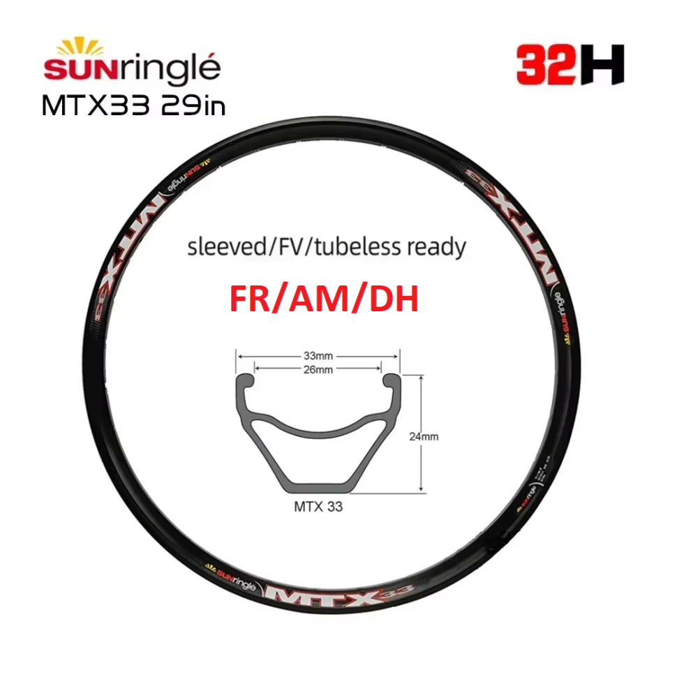Обод 29" 32h SunRingle MTX33 Ano Sleeved Black (M28E68813605C)