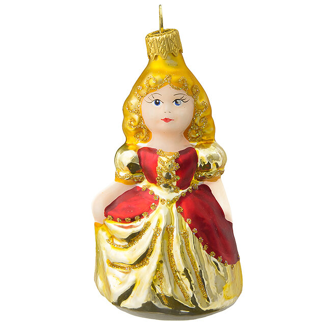Стеклянная елочная игрушка Золушка 11 см, подвеска, Коломеев, ФУ-556