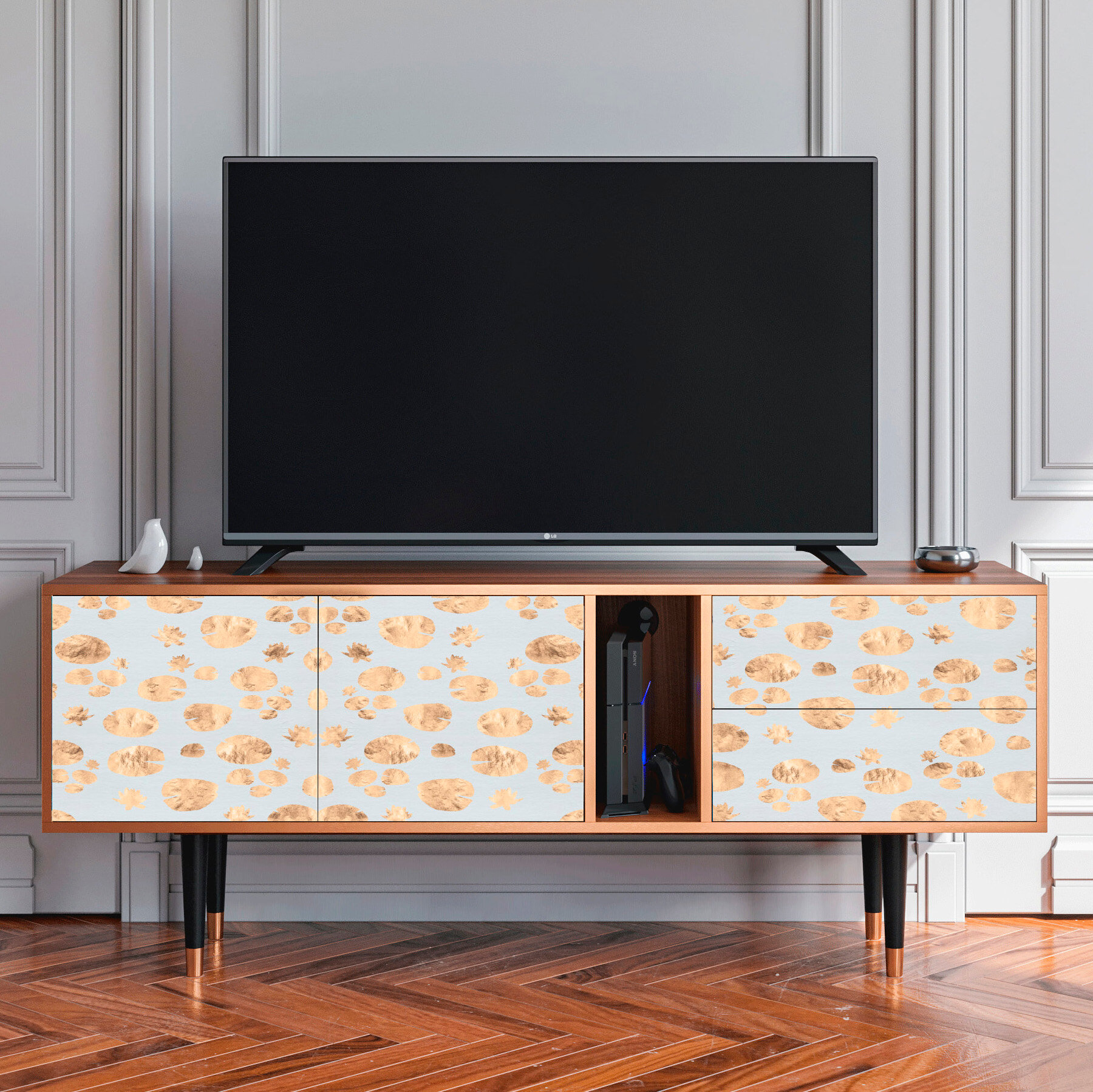 ТВ-Тумба - STORYZ - T1 Blue Giraffe, Размер - 170 x 69 x 48 см, Цвет корпуса - , Орех