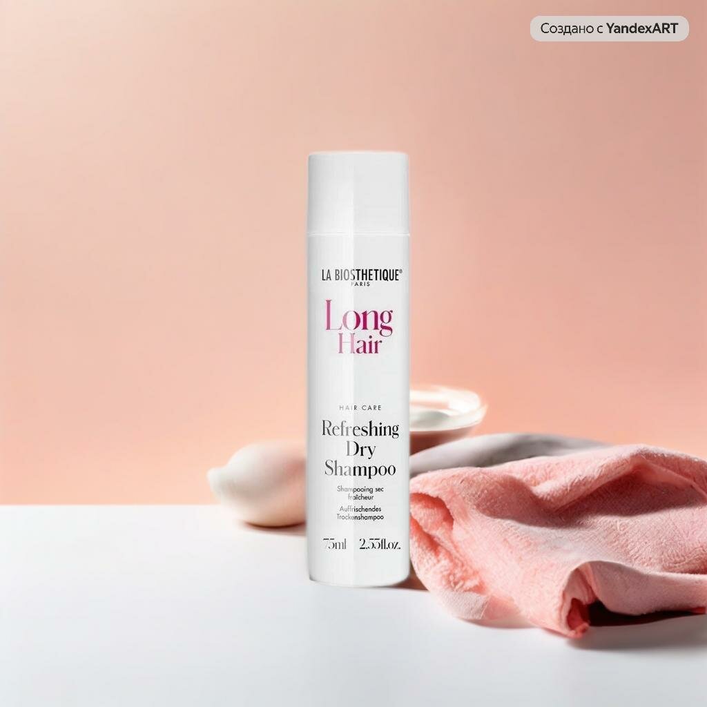 Сухой шампунь спрей для волос La Biosthetique Long Hair Refreshing Dry Shampoo, свежесть и объем волос, 75 мл