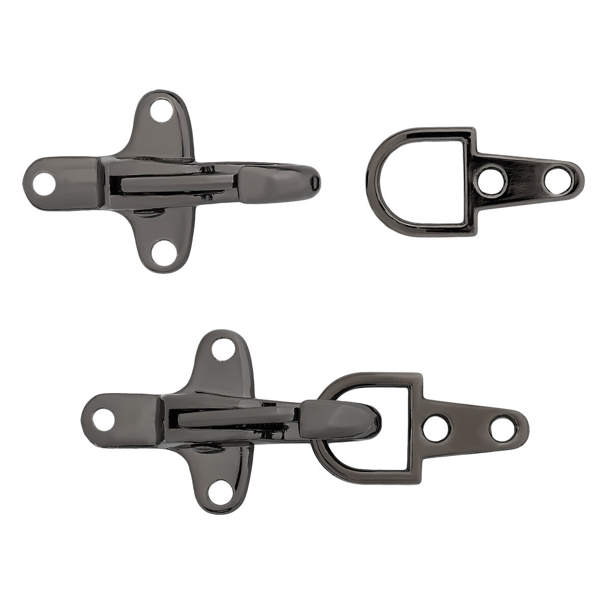 Пряжка-застежка 60*24мм, металл (Pewter олово (черный никель)), 6 шт, МТ 1875