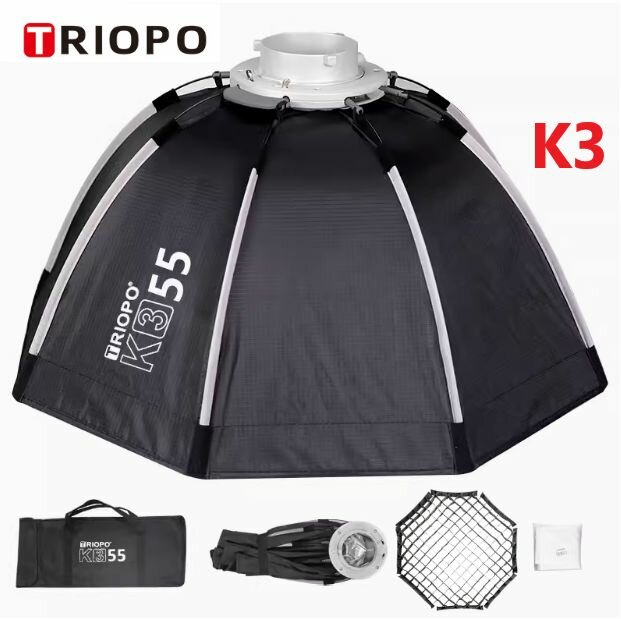 Triopo K3 55 см Восьмиугольный софтбокс Bowens Mount + Сотовая сетка