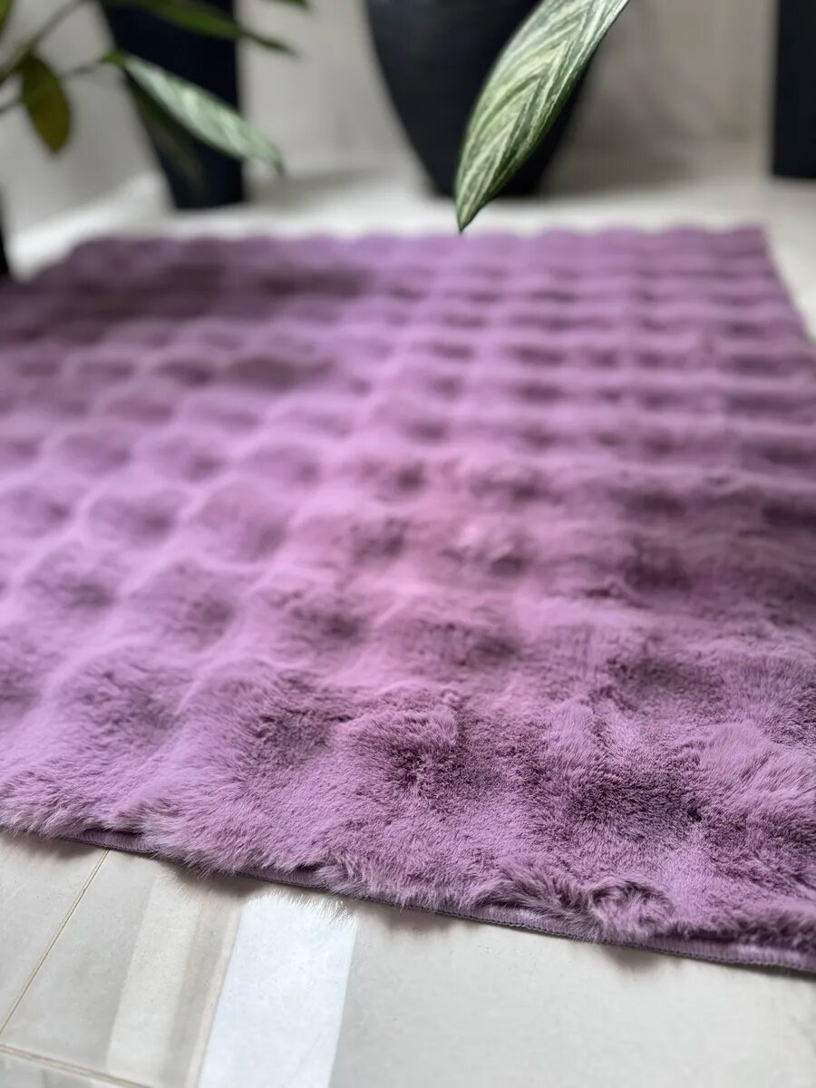 Ковер Natali's Carpets на пол в комнату, фиолетовый, прикроватный 100х100 см