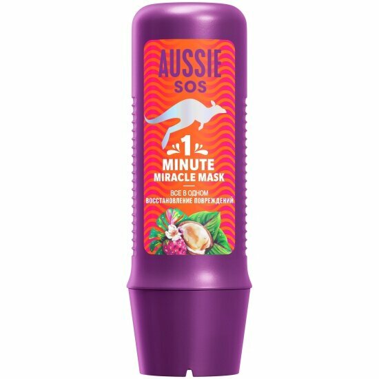 Маска для волос Aussie SOS 1 Minute Восстан повреждений, 225 мл