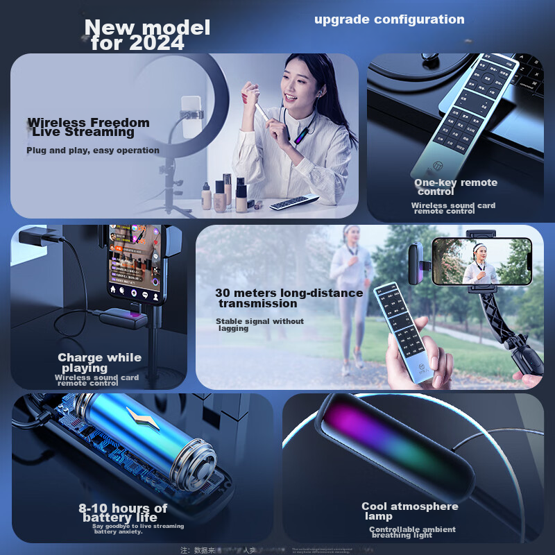 Good Shepherd Wireless Monitoring Headset with Sound Card And Microphone All-In Live Streaming Equipment Set, Outdoor TikTok Influencer Live Streaming, Karaoke, Mobile-Specific Bluetooth Headset with Ear Monitor, 2024 New Model