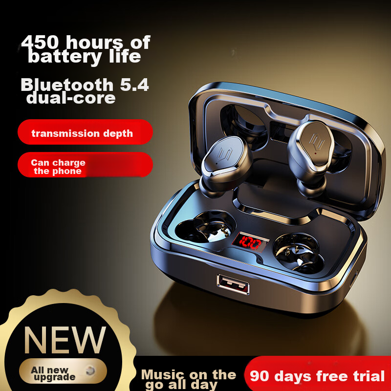 Chuanggu S8 Bluetooth Earphones, Wireless, for Sports And Running, In-Ear, for Calls, Noise Reduction, Waterproof, Mini, No Delay, Long Battery Life, Compatible with Apple, Huawei, Honor, Xiaomi, OPPO