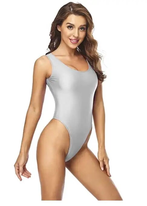 Сpeerise Танковый леотард из спандекса для танцев L, Серый, Gray