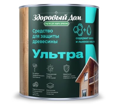 Деревозащитное Средство Здоровый Дом Ультра 2,7 л , Белый.