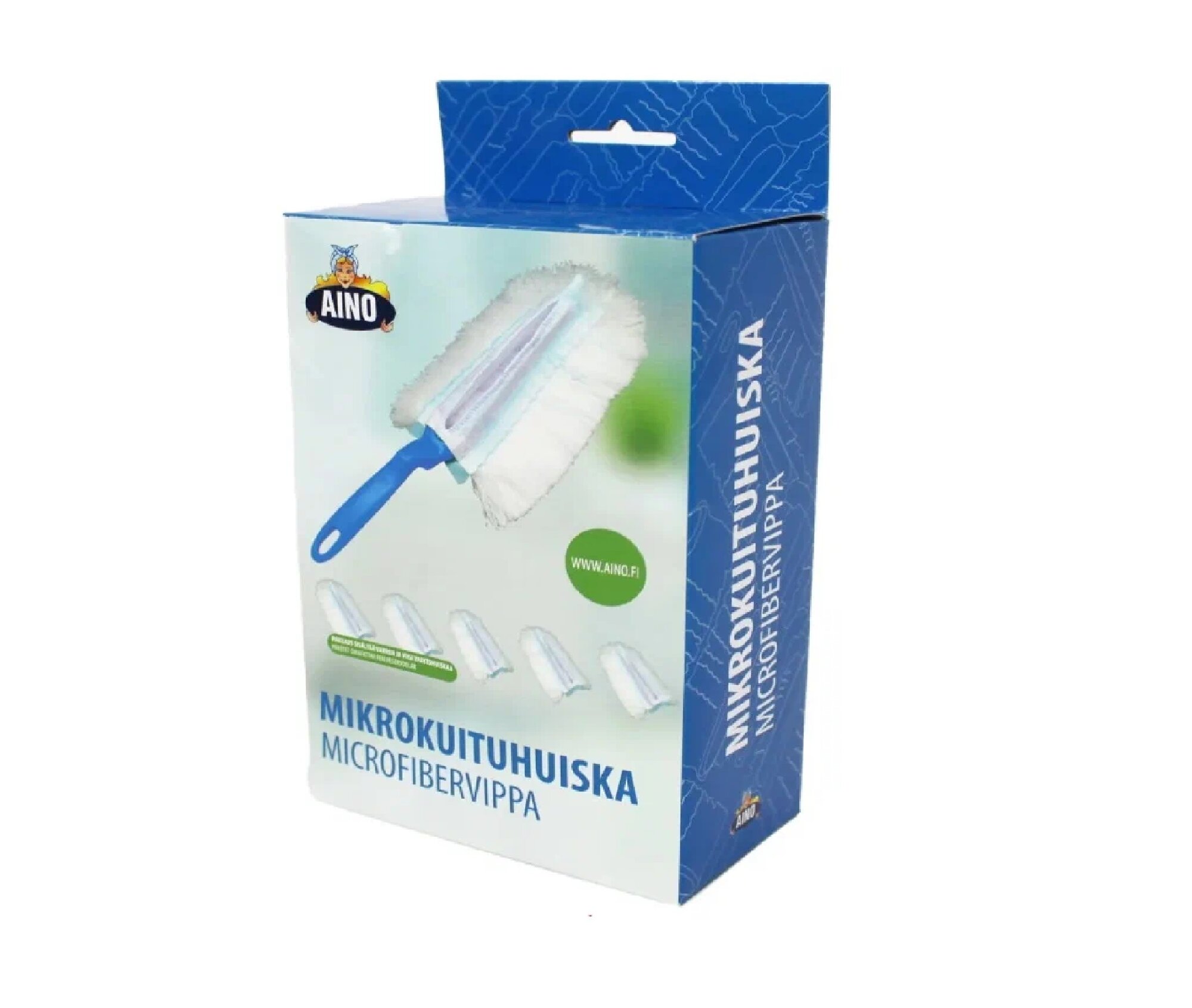Пылеуловитель AINO Duster Starter Kit, антистатический, 5 запасных насадок, 19x9x4 см, синий