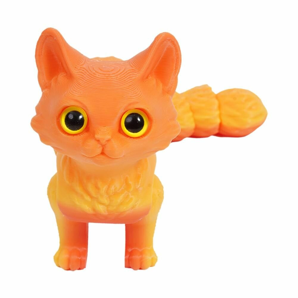 Милая подвижная игрушка в виде хвоста котенка, напечатанная на 3D-принтере