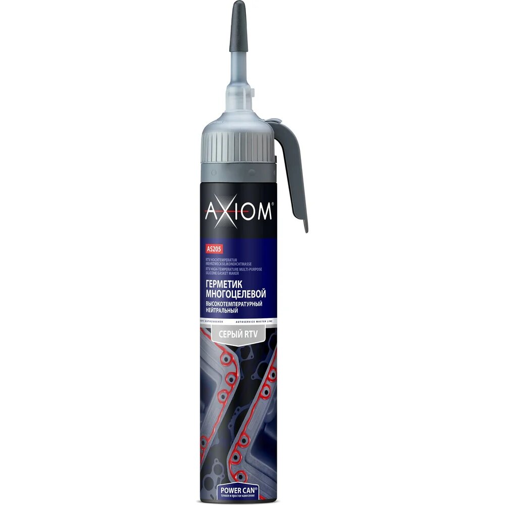 AXIOM Герметик многоцелевой высокотемпературный серый с автоподачей AS205