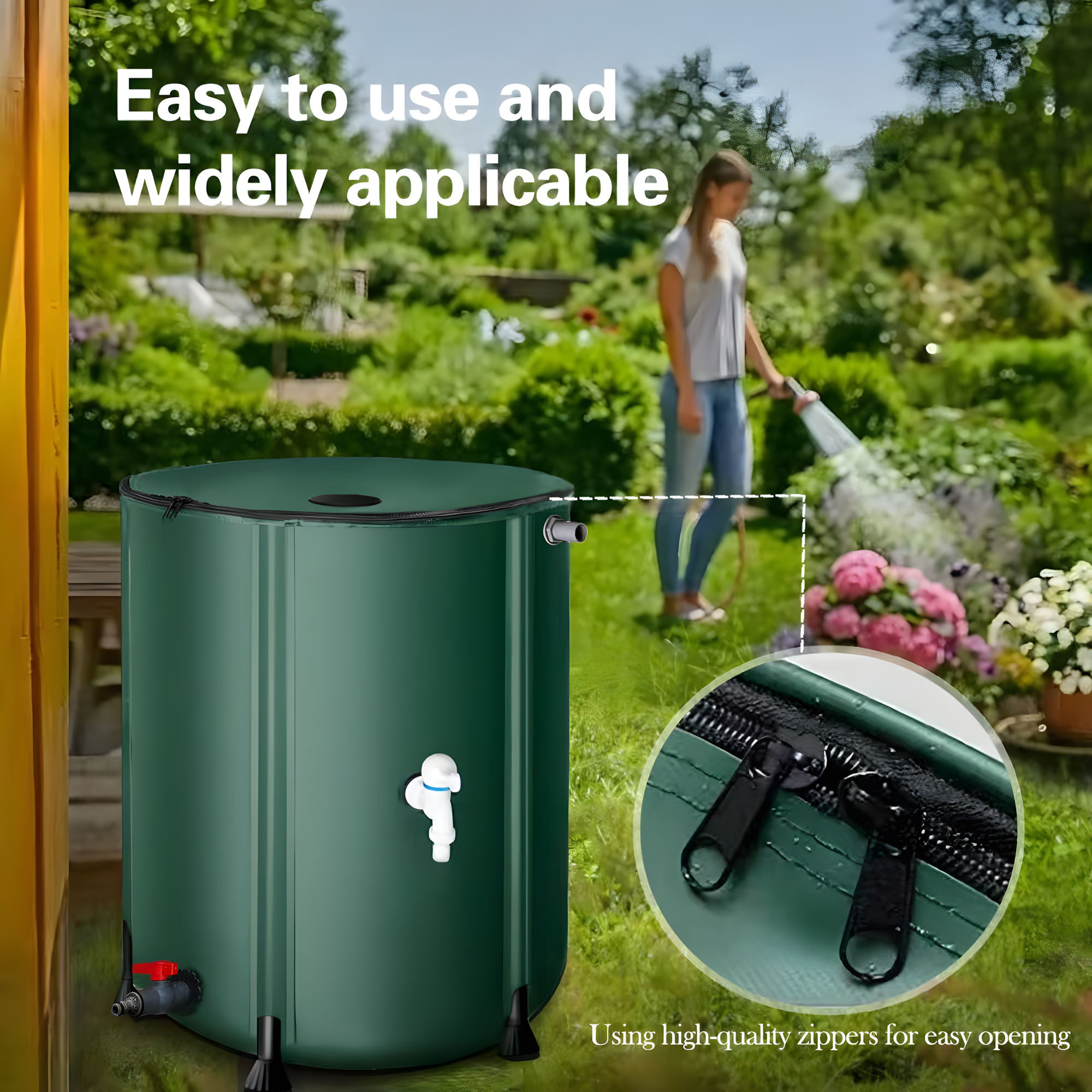 Бочка складная садовая переносная, бак на 100л для дачи, для сбора воды, бочка мягкая, бак для полива