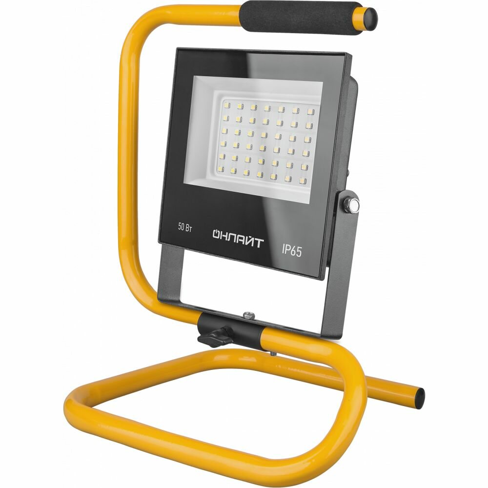 Прожектор переносной светодиодный 50 ВТ онлайт OFL-01-50-4K-GR-IP65-LED-PRL на переноске 61996 61 996