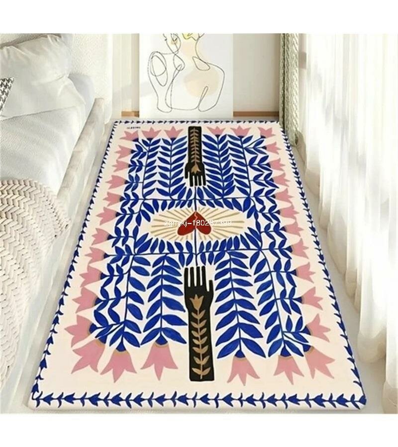 Древнеегипетский красочный абстрактный противоскользящий ковер, 100x150 см, синий