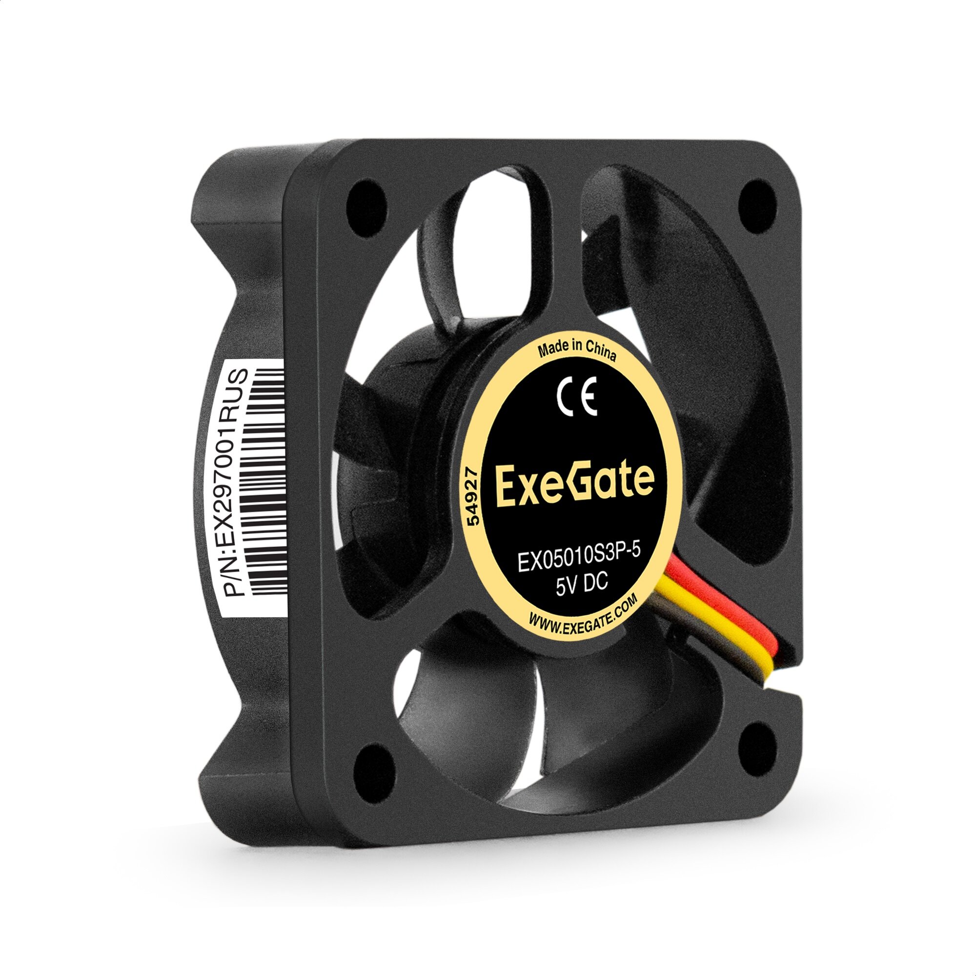 Вентилятор 5В DC ExeGate EX05010S3P-5 (50x50x10 мм, Sleeve bearing (подшипник скольжения), 3pin, 5500RPM, 27dBA) EX297001RUS