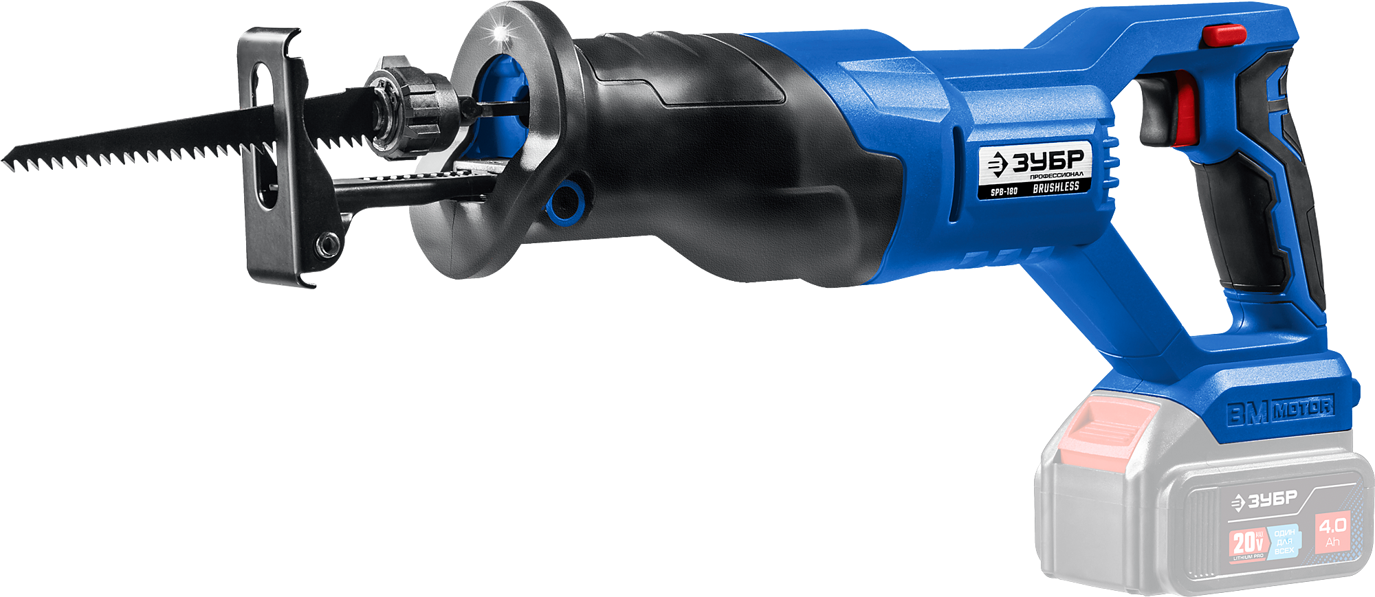 Бесщеточная пила сабельная ЗУБР Т7, 20 В, 180 мм, без АКБ, Профессионал (SPB-180)