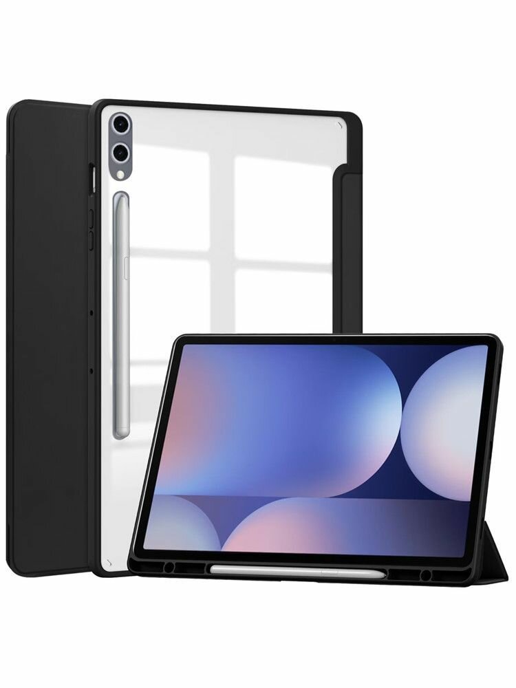 Чехол MyPads для Samsung Galaxy Tab S10 Plus (Самсунг Таб S10 Плюс) 12.4" прозрачный, с гнездом для ручки