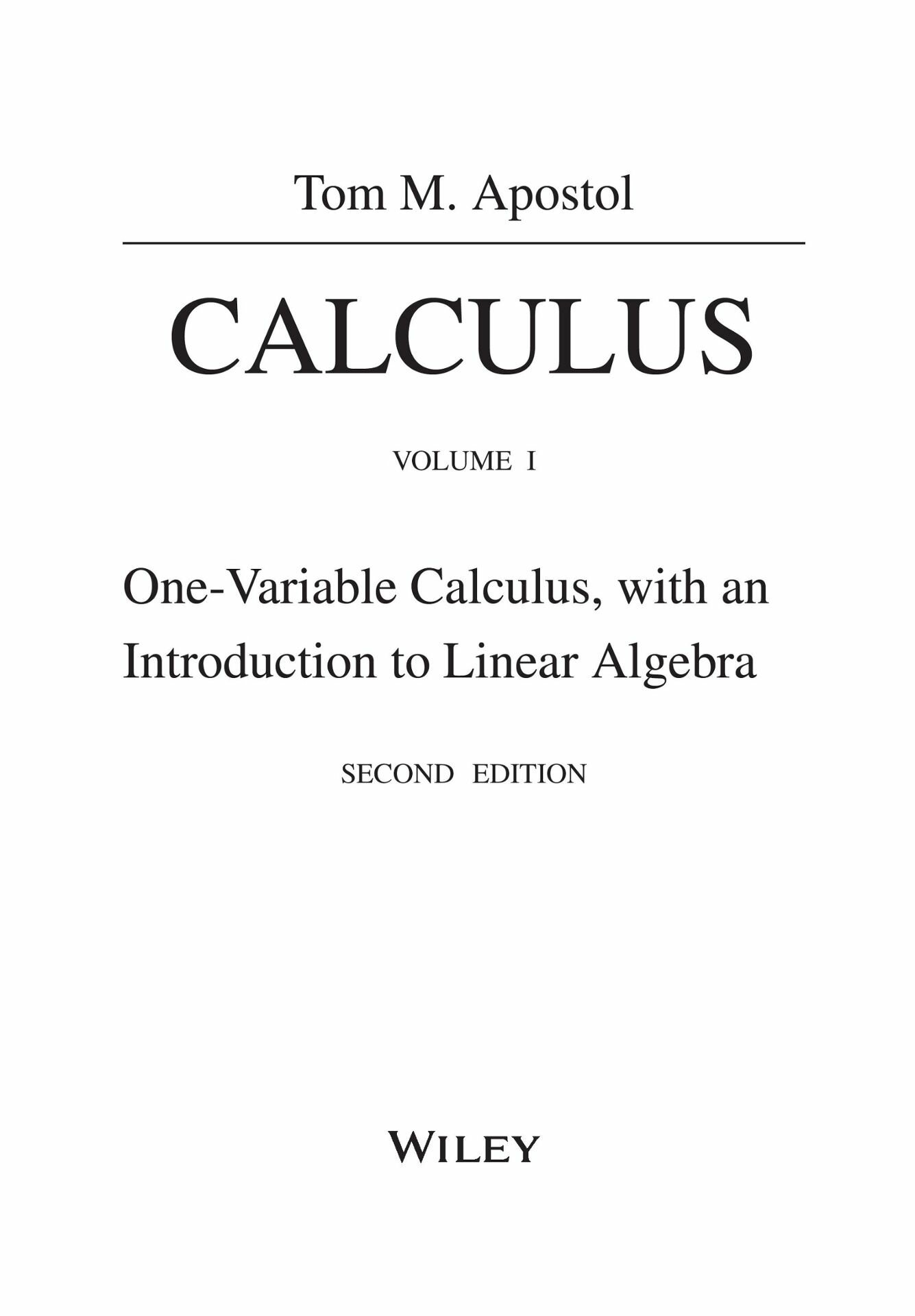 Calculus, Vol. 1/2 Tom M. Apostol — фото 1