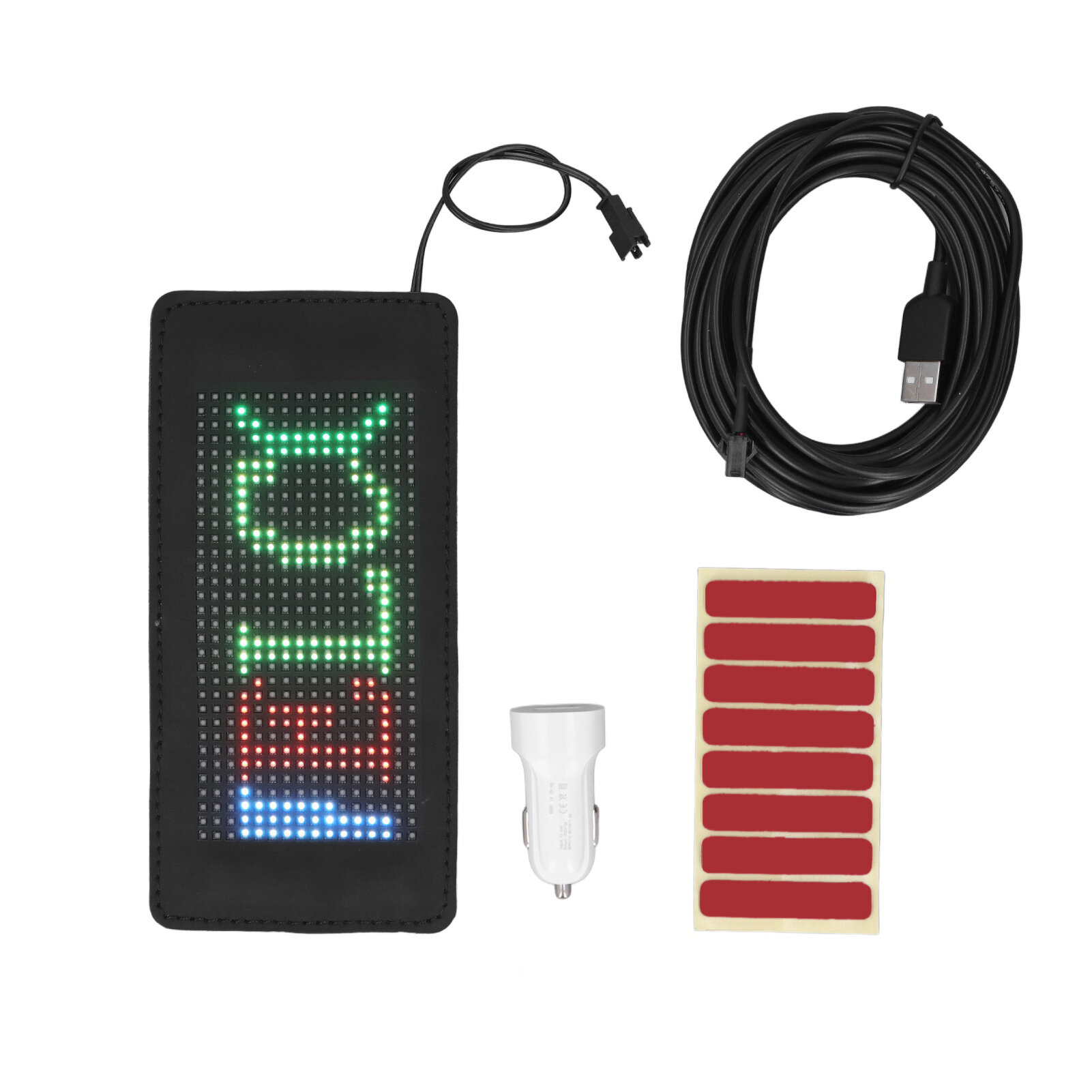 Flexible LED Sign 190x90mm 16x32 Resolution Bluetooth APP Control Custom Text Pattern Animation Scrolling Screen