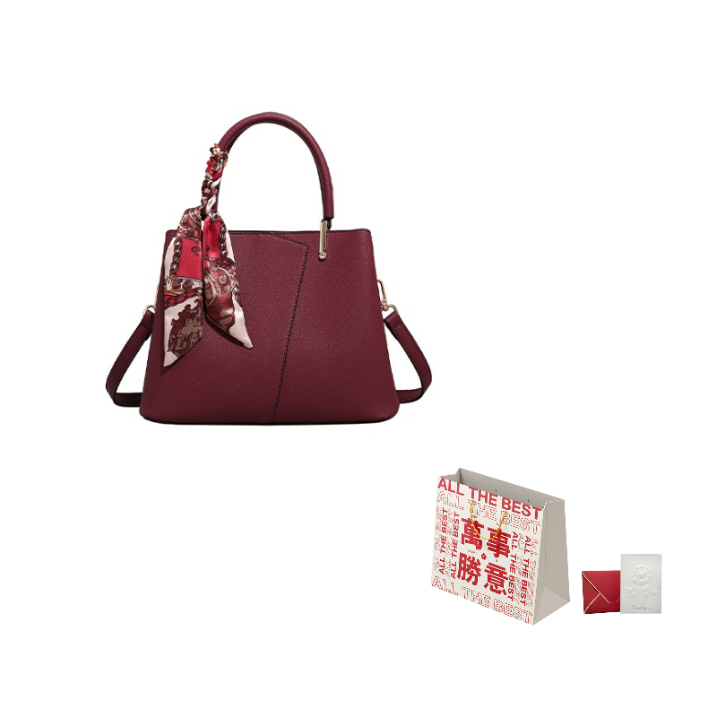 Сумка HAWA PU сумка женская Medium Size Black/Burgundy/Jasper