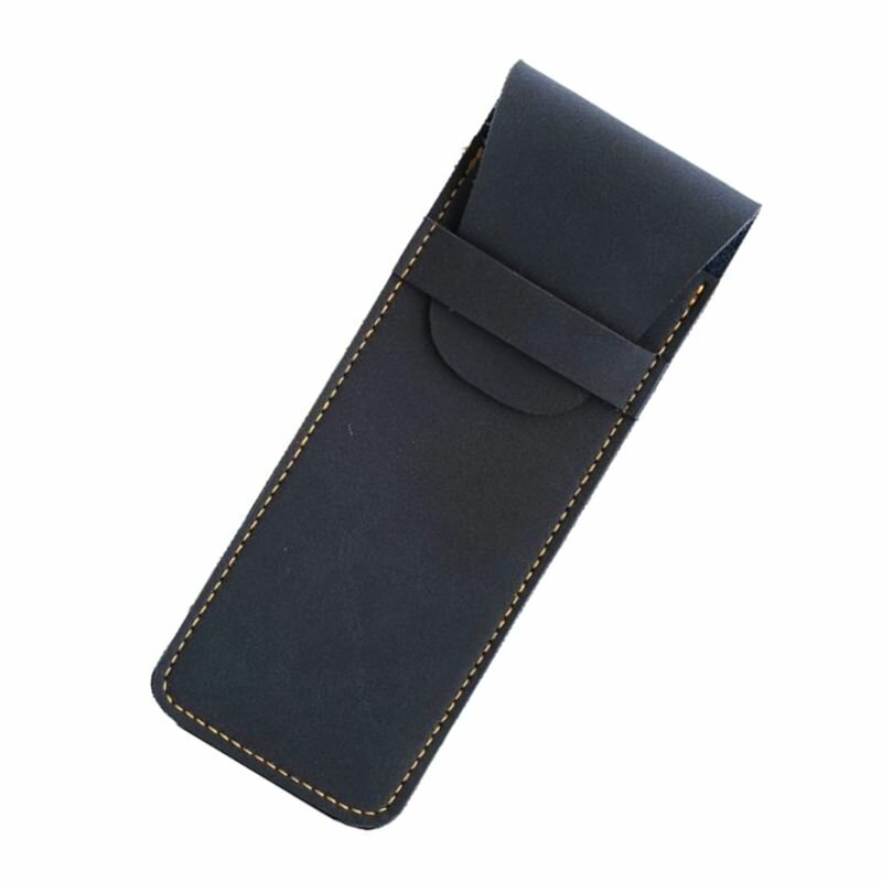 Ретро кожаный пенал для карандашей карманный пенал для карандашей мини-сумка для хранения канцелярских принадлежностей-темно-синий