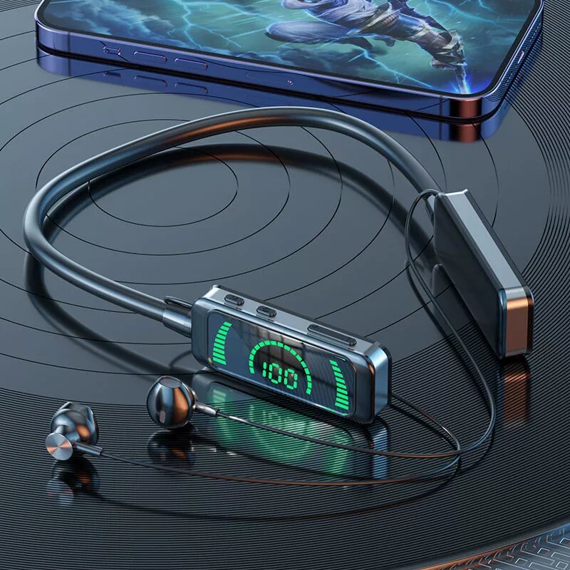Беспроводные наушники-ожерелья Bluetooth с 1500-часовой батареей, стереозвуком и HD-звонками - Черный (Премиум-версия)