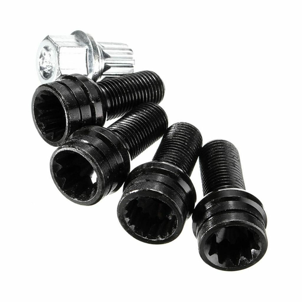 Комплект колесных болтов с секреткой 1K0698137A M14x1.5
