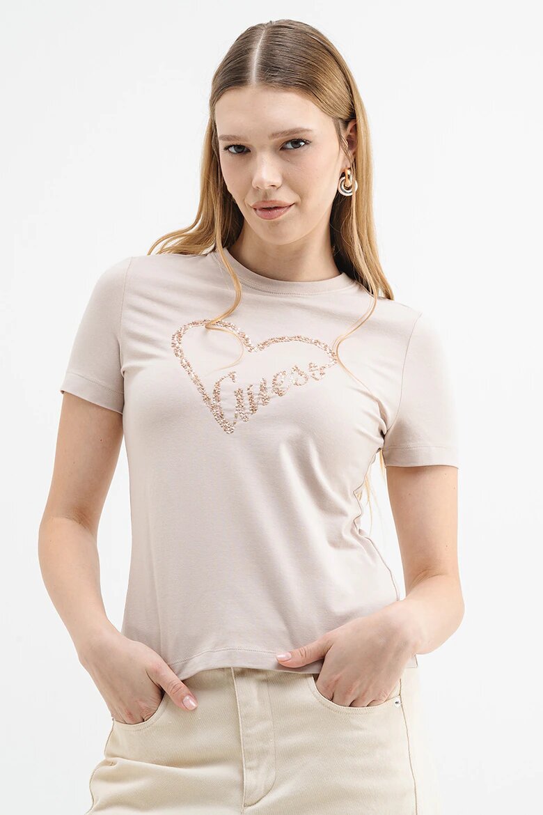 Футболка GUESS GUESS LOVE SS, размер XL, бежевый — фото 1