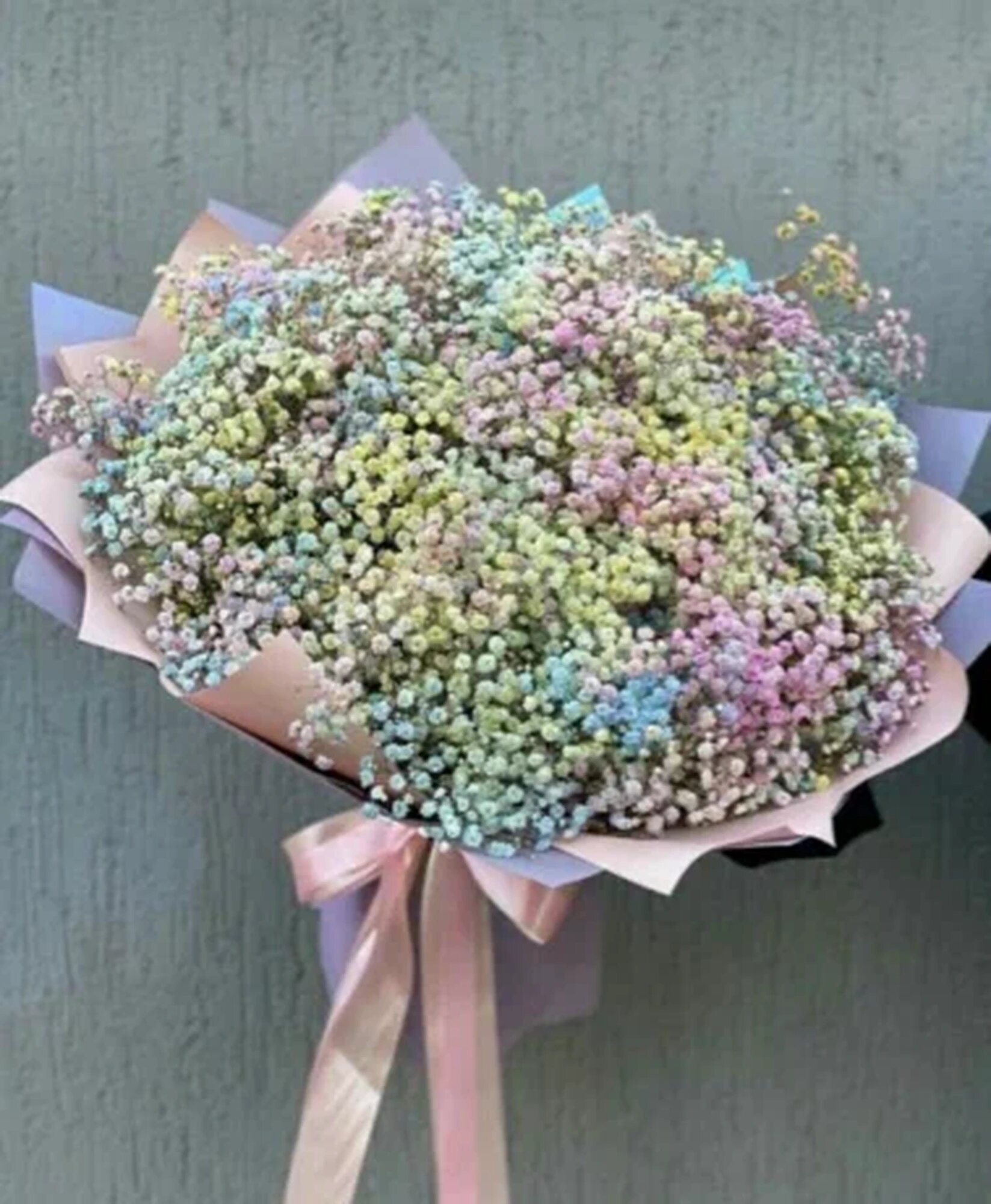 Монобукет ShokoFlowers, из радужная гипсофила, 101 шт, в упаковке