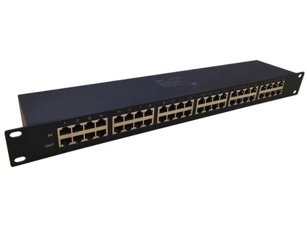NS-LP-24GP / Устройство грозозащиты Gigabit Ethernet PoE на 24 канала. Тип разъемов: RJ45(8P8C). Под
