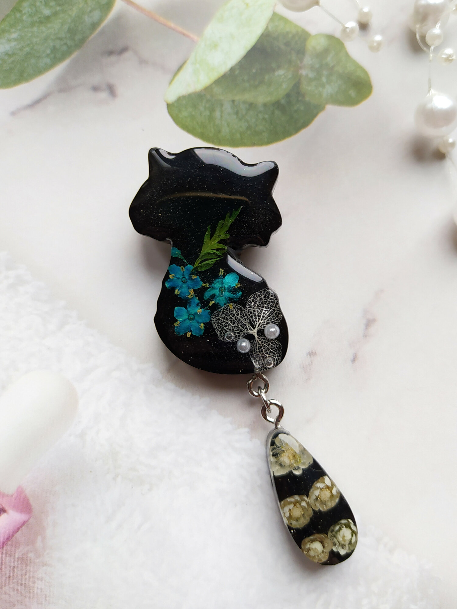 Брошь, жемчуг имитация