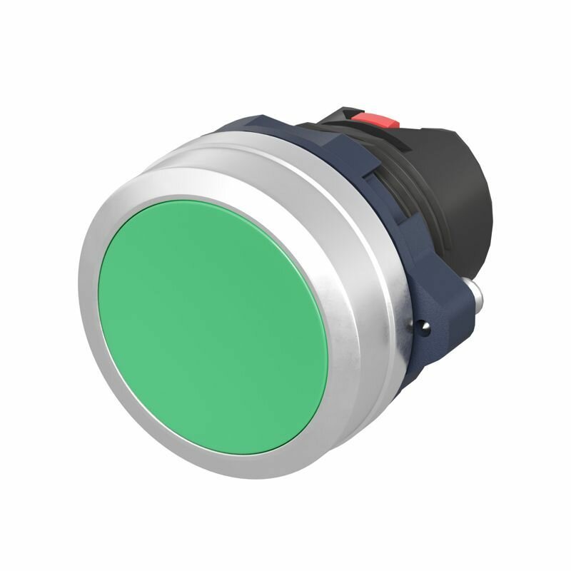 Головка кнопки плоская без фиксации алюм. кольцо зел. DKC M22P-FMGA