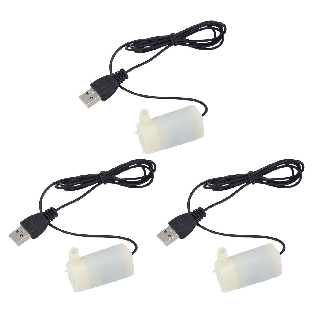3 горизонтальных USB-небольших водяных насоса-белый
