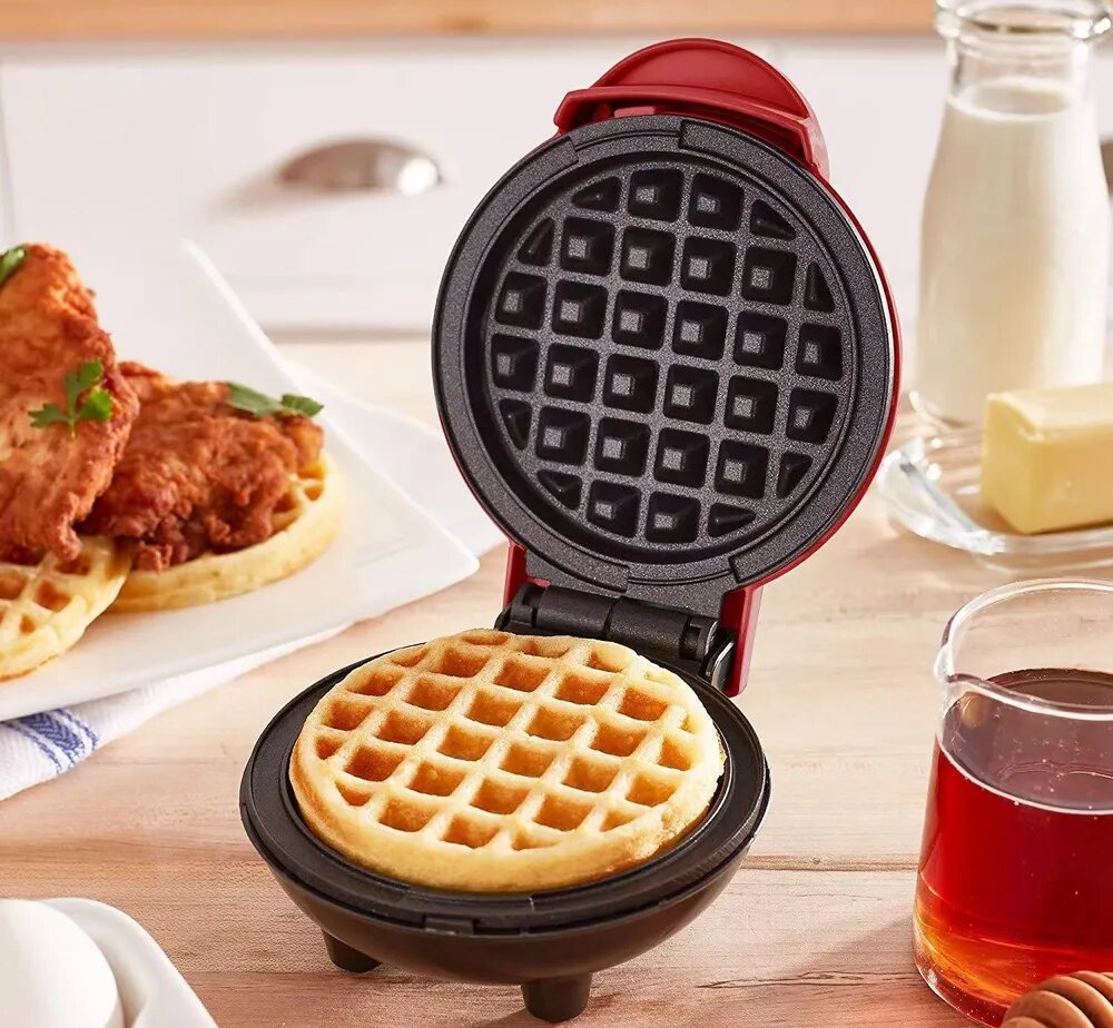 Вафельница sz0040, красный