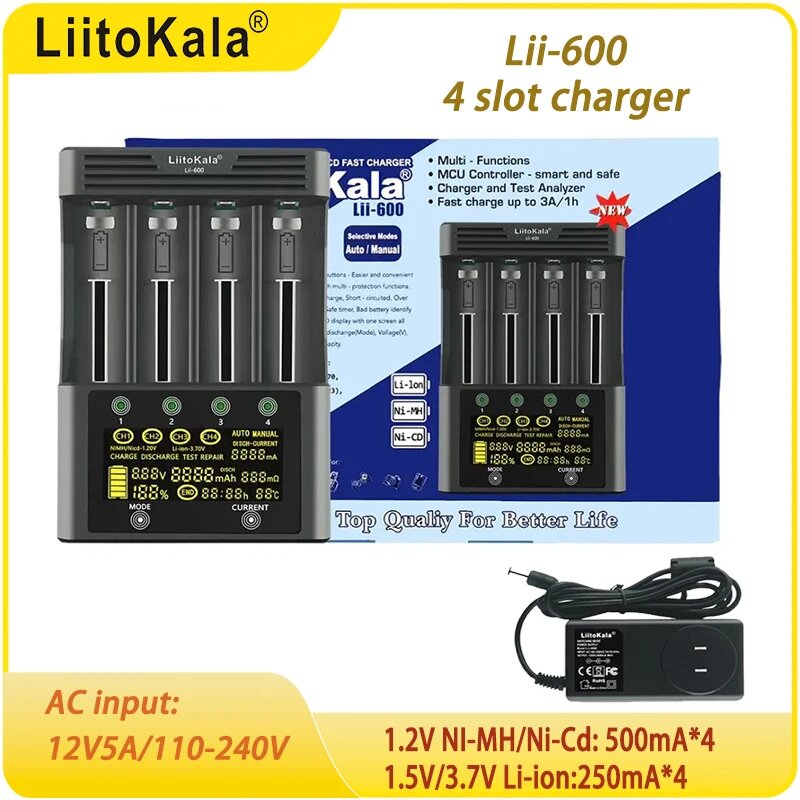 LiitoKala Lii-600 4-х канальный зарядное устройство