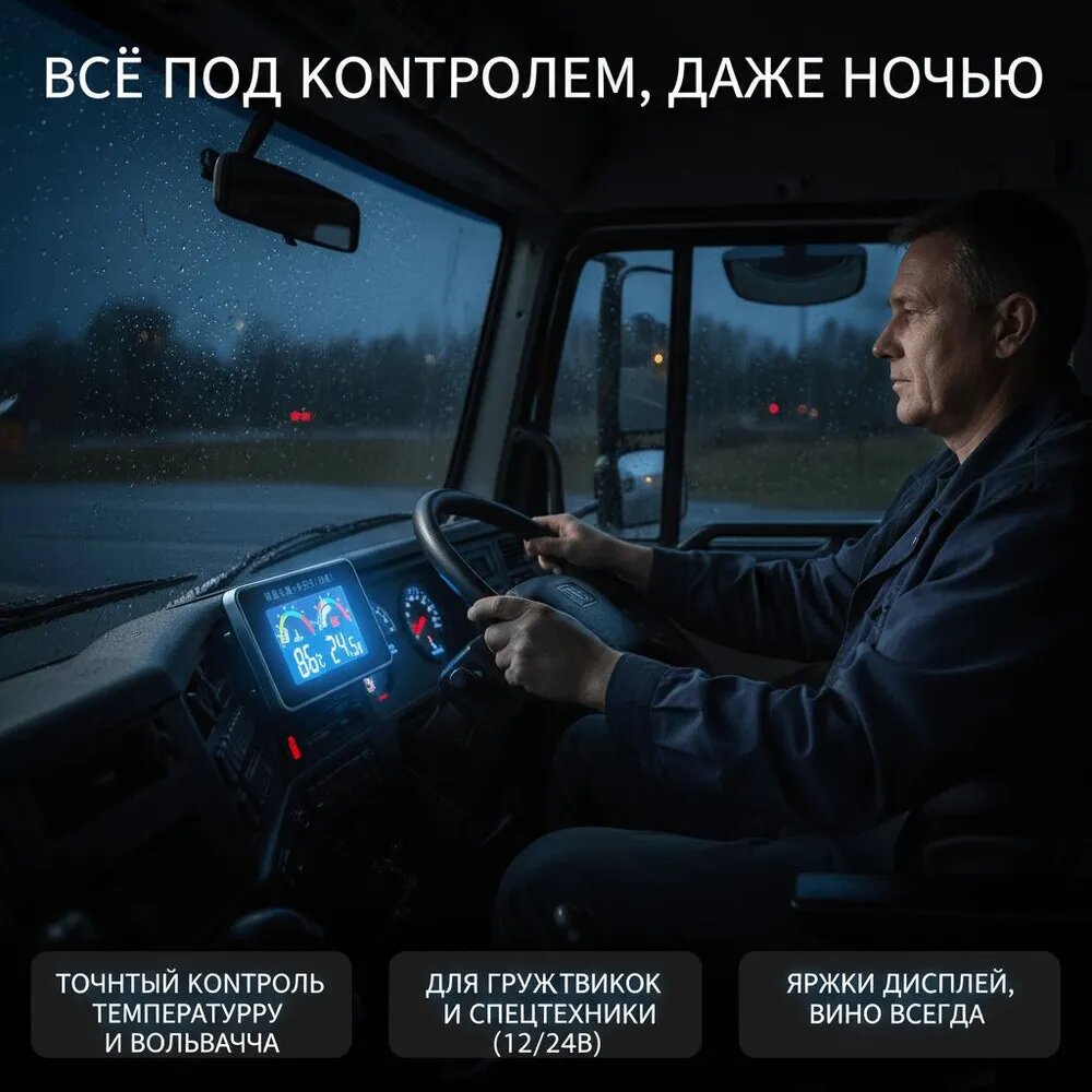 Цифровой комбинированный датчик температуры и напряжения для автомобилей 12V 24V Модернизированный предупредительный прибор