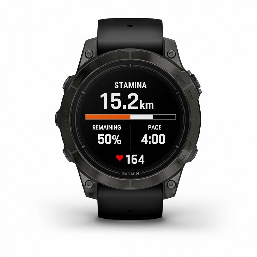 Часы Garmin EPIX PRO (Gen 2) Sapphire Edition 47 мм, артикул 010-02803-11 титановый, угольно-серый DLC, черный ремешок 2023