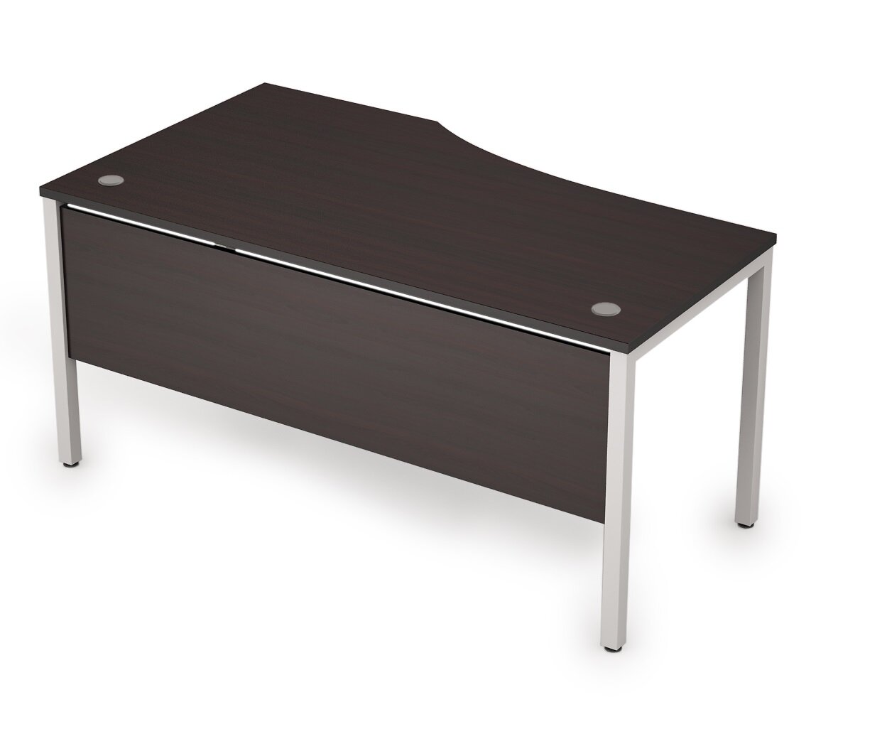 Стол письменный угловой правый AVANCE ALSAV 6МД.021 на металлокаркасе (сечение опоры 40*40 с царгой ЛДСП) Венге/Белый 1600х900х750