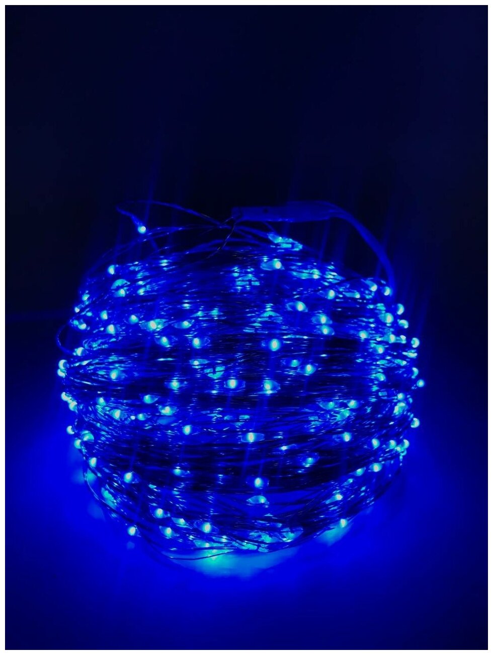 Новогодняя гирлянда светодиодная линейная, 300 LED, синяя, в виде тонкой лески, 8 режимов, 30 метров