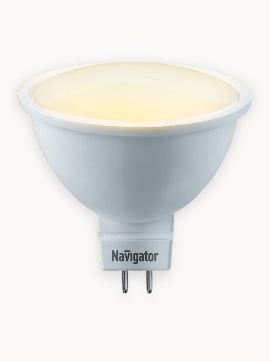 Лампа светодиодная Navigator 94 262, 12 В, 5Вт, цоколь GU5.3, теплый свет, 3000К, 1 шт.