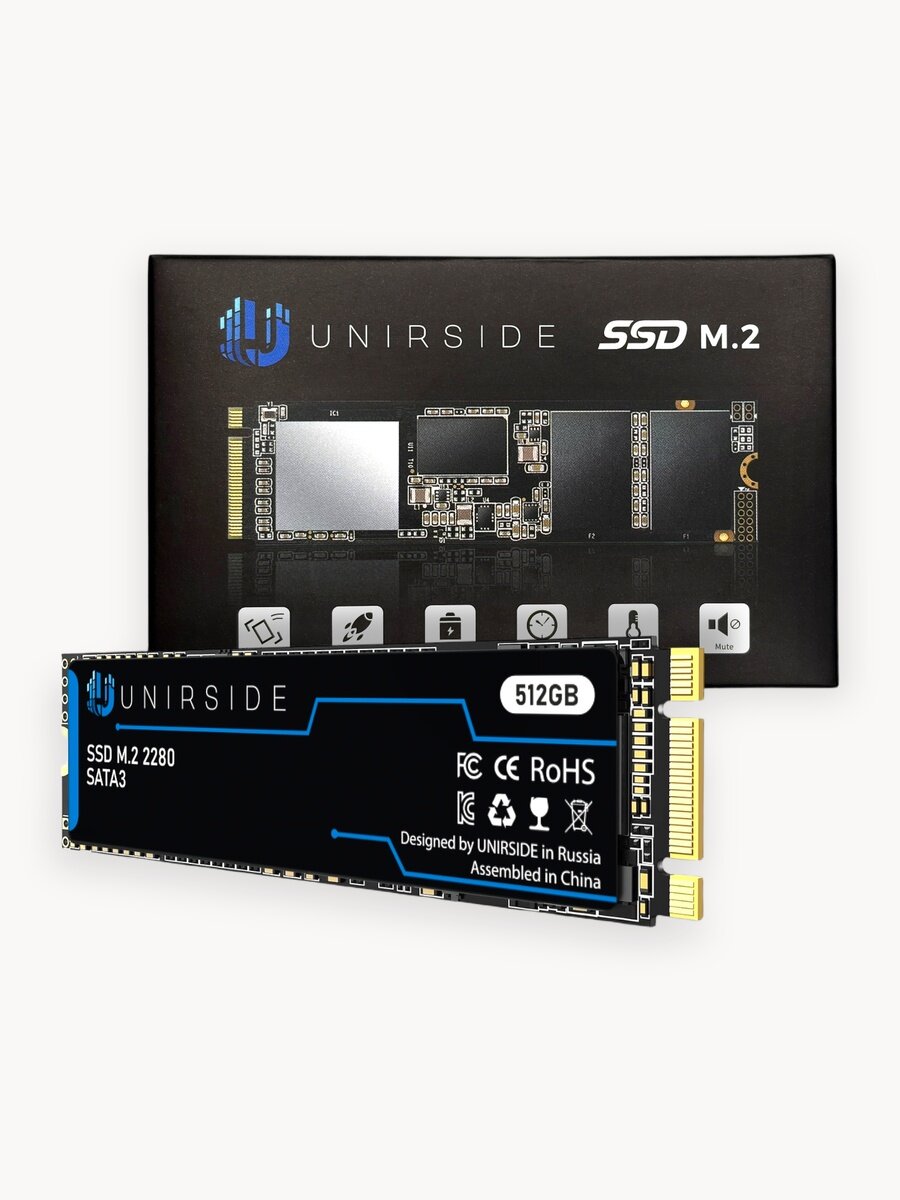 UNIRSIDE Внутренний SSD-диск 512 ГБ M.2 SATA m.2 Твердотельный накопитель SSD для компьютера и ноутбука UMS3-520/512GB