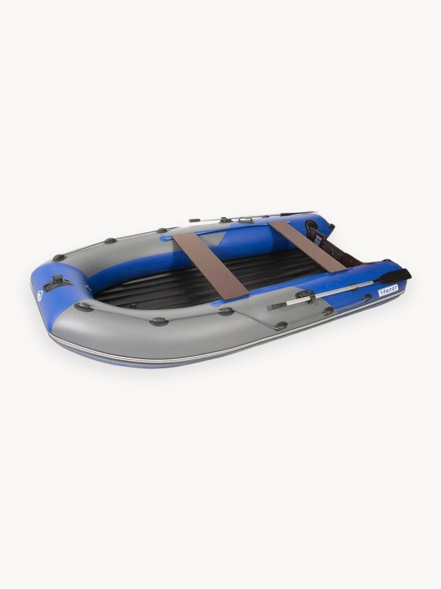 Лодка ПВХ Пилот моторная килевая 340 НДНД, серый/синий