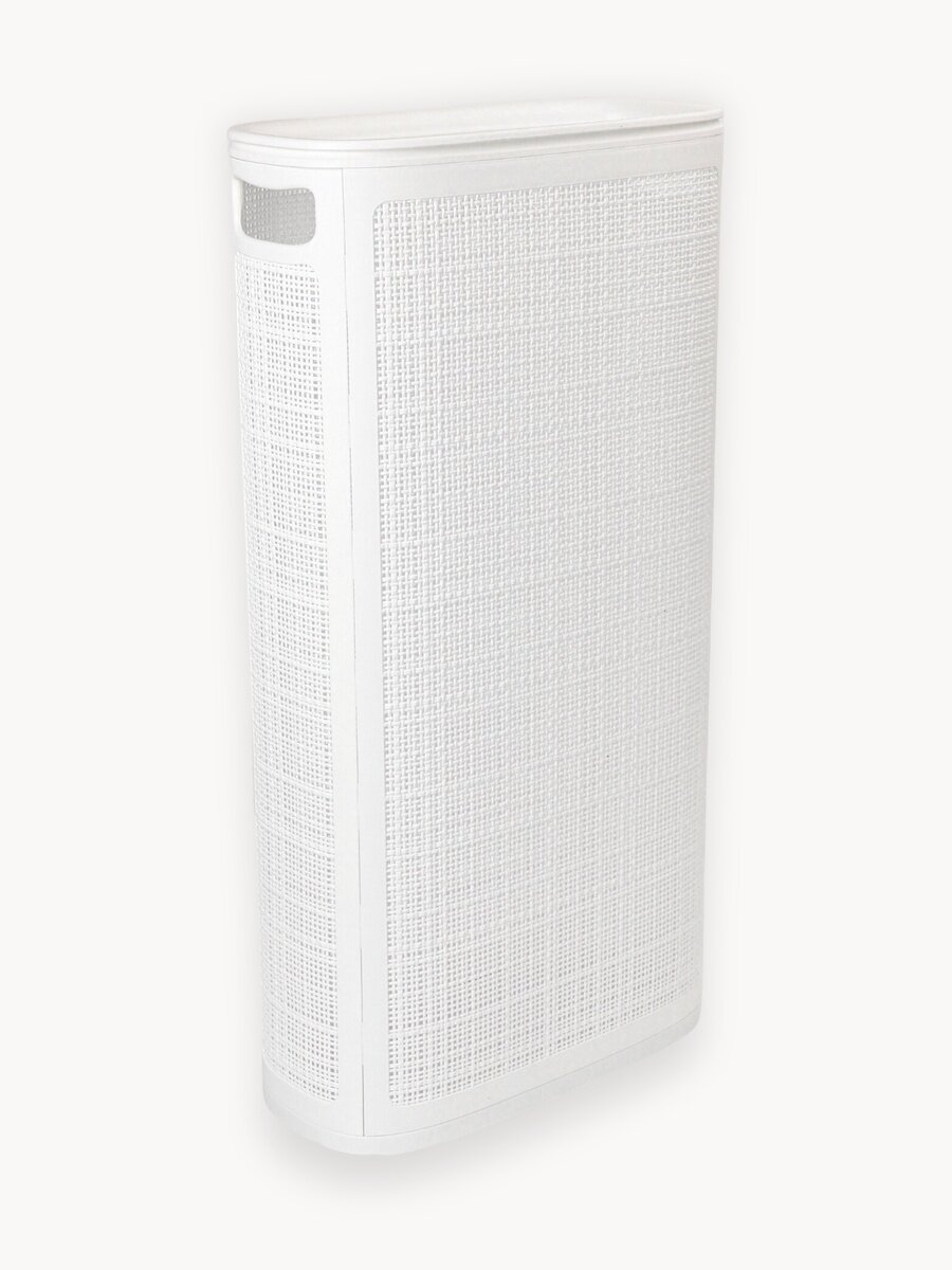 Плетёная корзина для белья с крышкой "Лён" 60л 43×20×80см, цвет белый