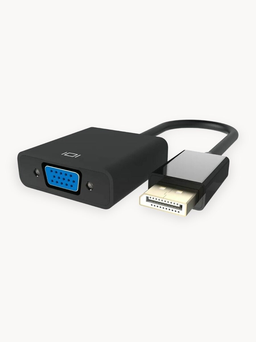 Конвертер переходник из display port (DP) в vga с выходом DP к устройствам с VGA входом
