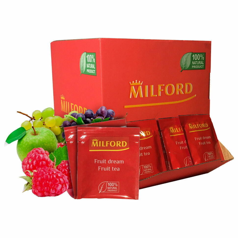 Чай MILFORD "Fruit Dream" фруктовый, 200 пакетиков в конвертах по 1,75 г, 7025 РК, 622125