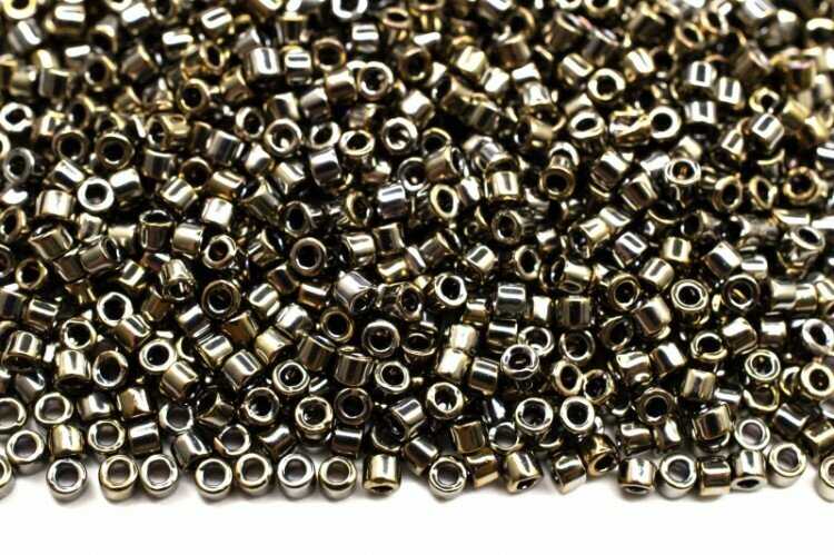 Бисер японский MIYUKI Delica цилиндр 11/0 DB-0254 состаренное серебро, гальванизированный, 5 грамм