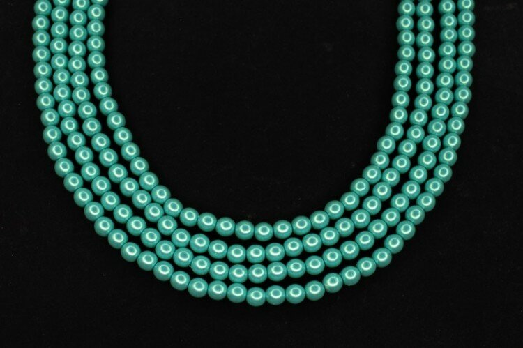 Жемчуг Preciosa, цвет 30019 бирюзовый радужный, 4мм, 10шт